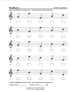 Sight-Reading Sheet Music Exercises From Notebusters, Section 1